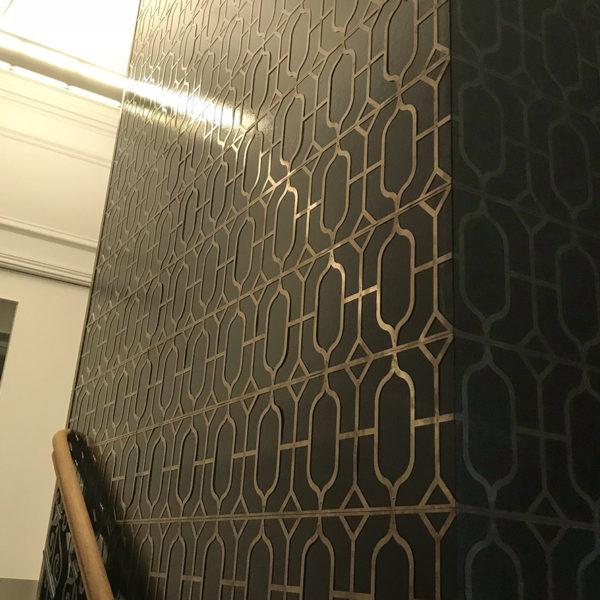 Bronze wall panelling and doors for London Mayfair reception area ...