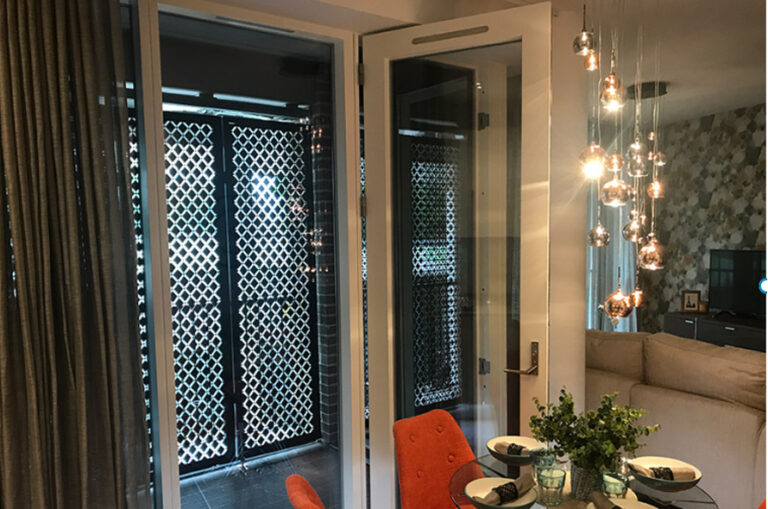 Bespoke sliding balcony doors for Weston Homes – laser cut screens for ...
