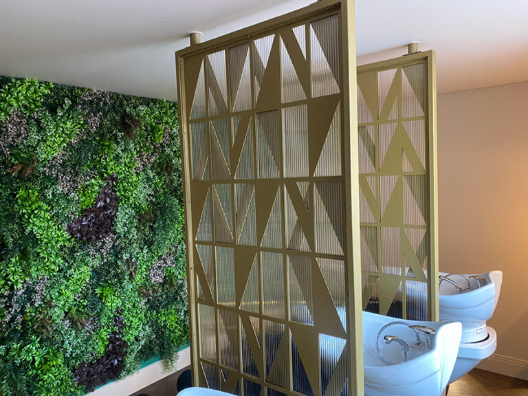 Beautiful laminated beauty and hairdressing salon screens – laser cut ...